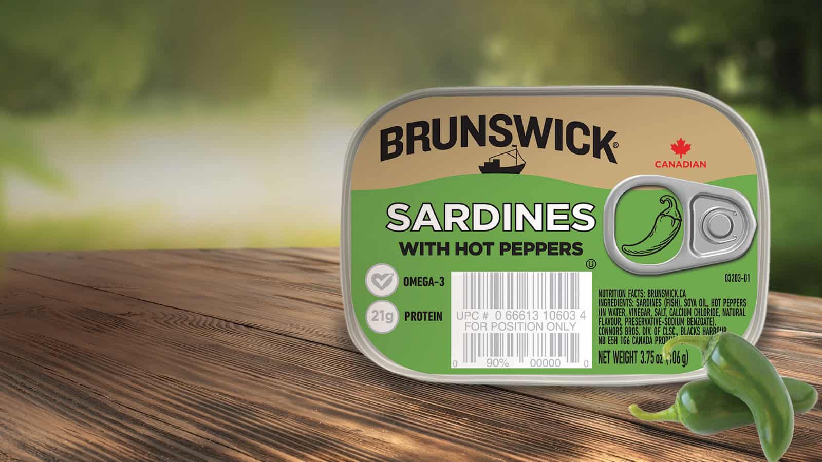 Brunswick Sardines with Hot Peppers - 106g - Brunswick® Seafood