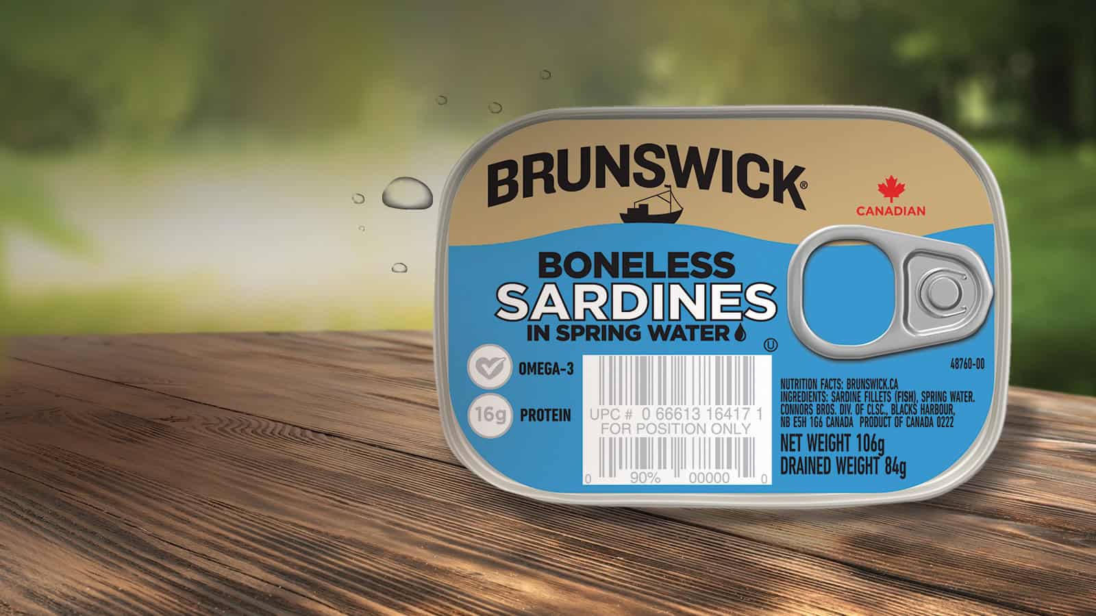 Brunswick Boneless Sardines in Spring Water - 106g - Brunswick® Seafood